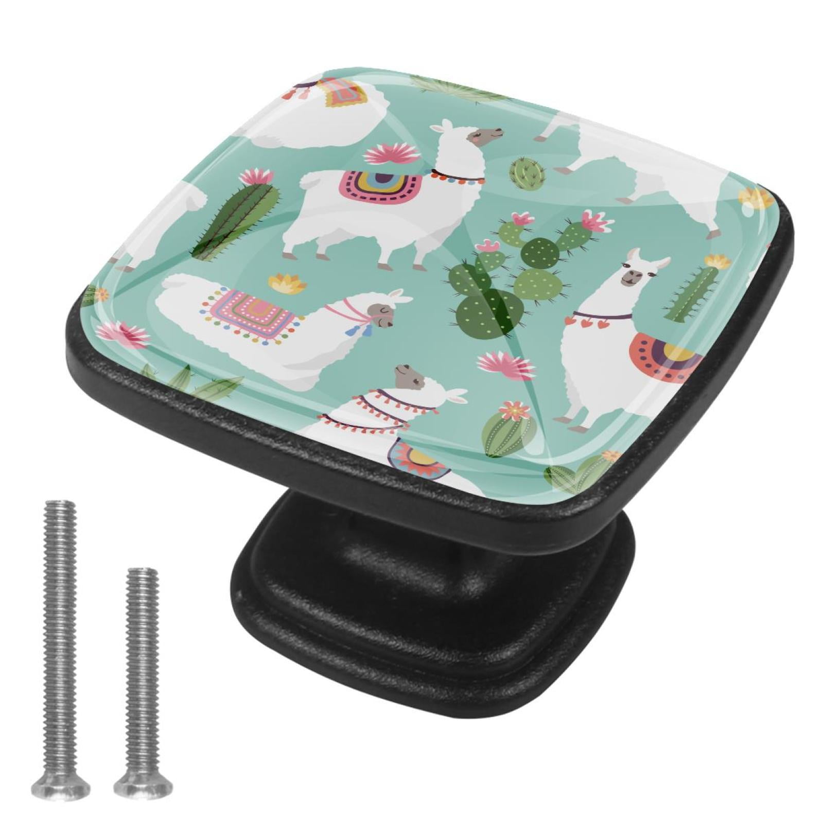 4 Pcs Cabinet Handle Drawer Pulls Cactus Knobs with Screws Square ...