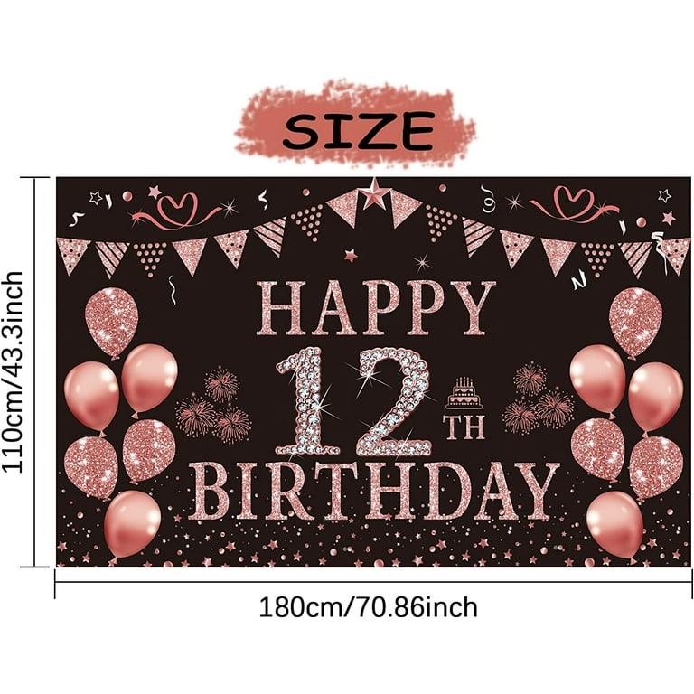 Happy 12th Birthday Girl Banner Sales Stores | www.pinnaxis.com