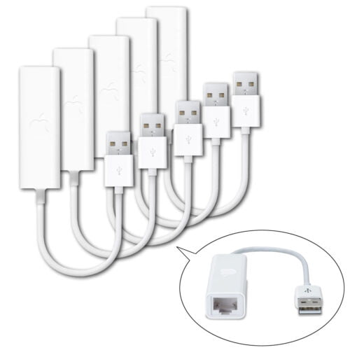 Restored 5 Pack Genuine Apple USB 2.0 Ethernet Adapter A1277 MC704LL/A ...