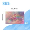 BaHomeck placemats Set of 4 Beautiful Pink Flamingo Standing On Rainbow ...