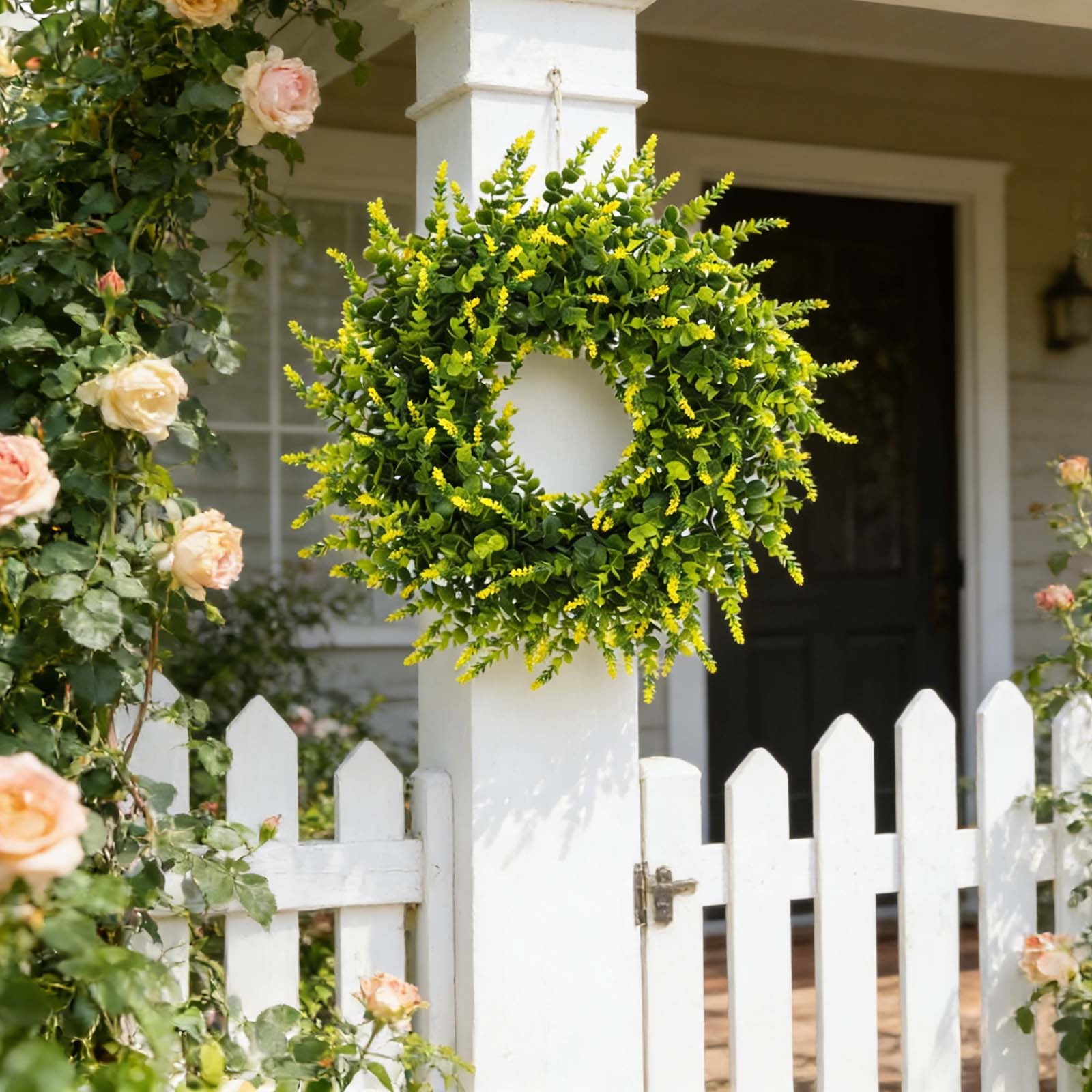 Click here for Rewenti Artificial Boxwood Wreath Outdoor Home Dec... prices