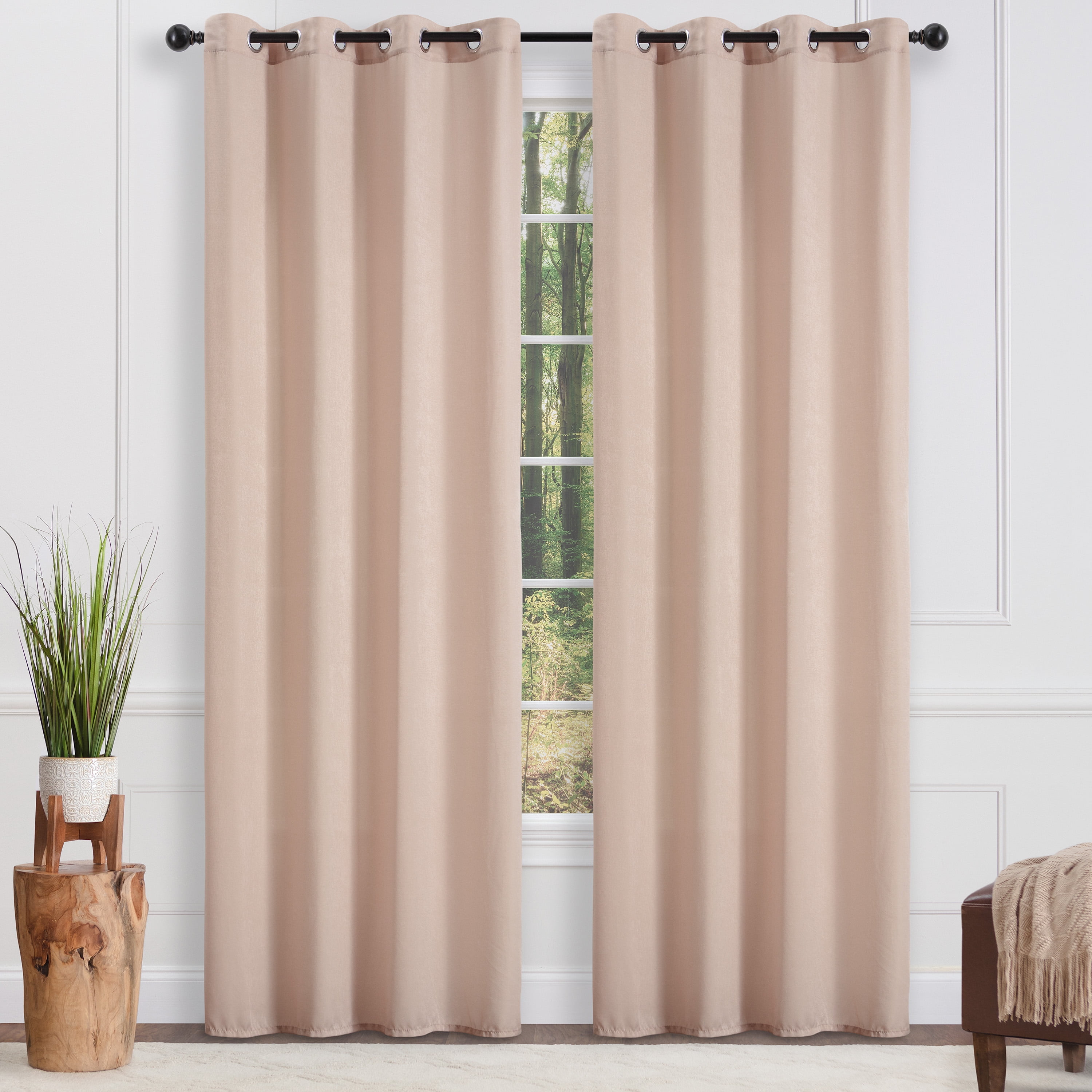 Chanasya Beige Silky Velvet Textured Sheer Curtains - Lightweight ...