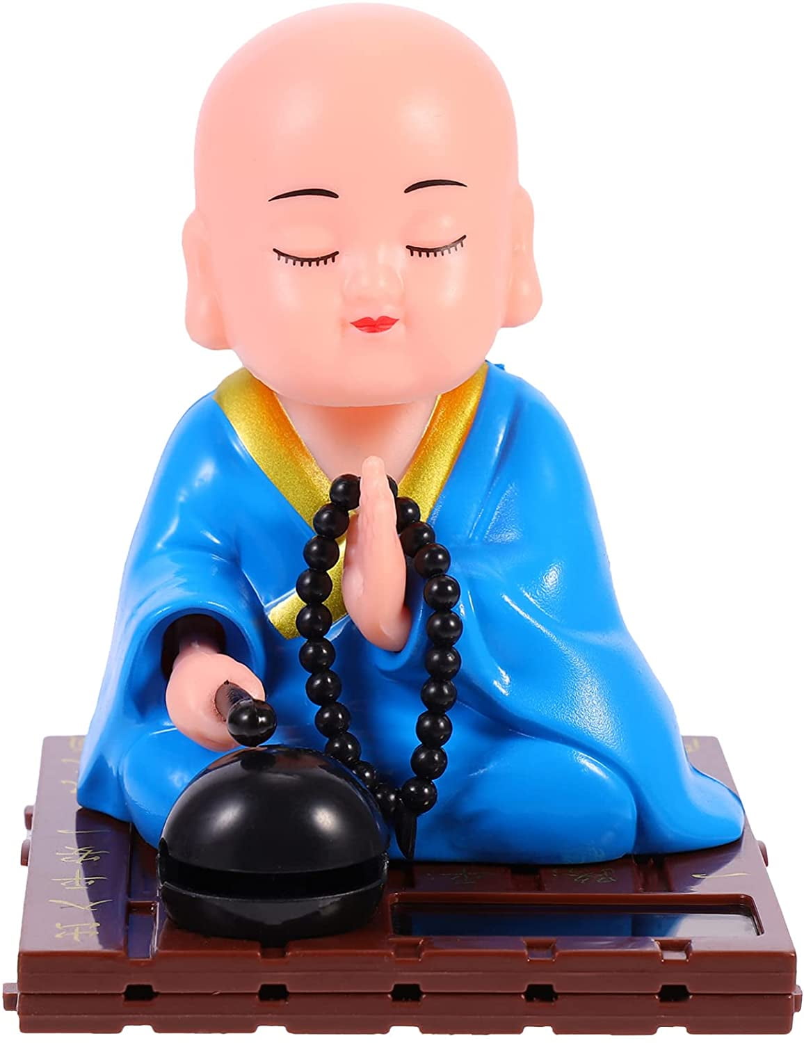 Walbest Cute Kongfu Monk Car Interior Display Decoration Solar Monk ...
