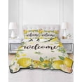 Country 3 Piece Quilt Bedding Set with 2 Pillow Shams, Welcome Yellow ...