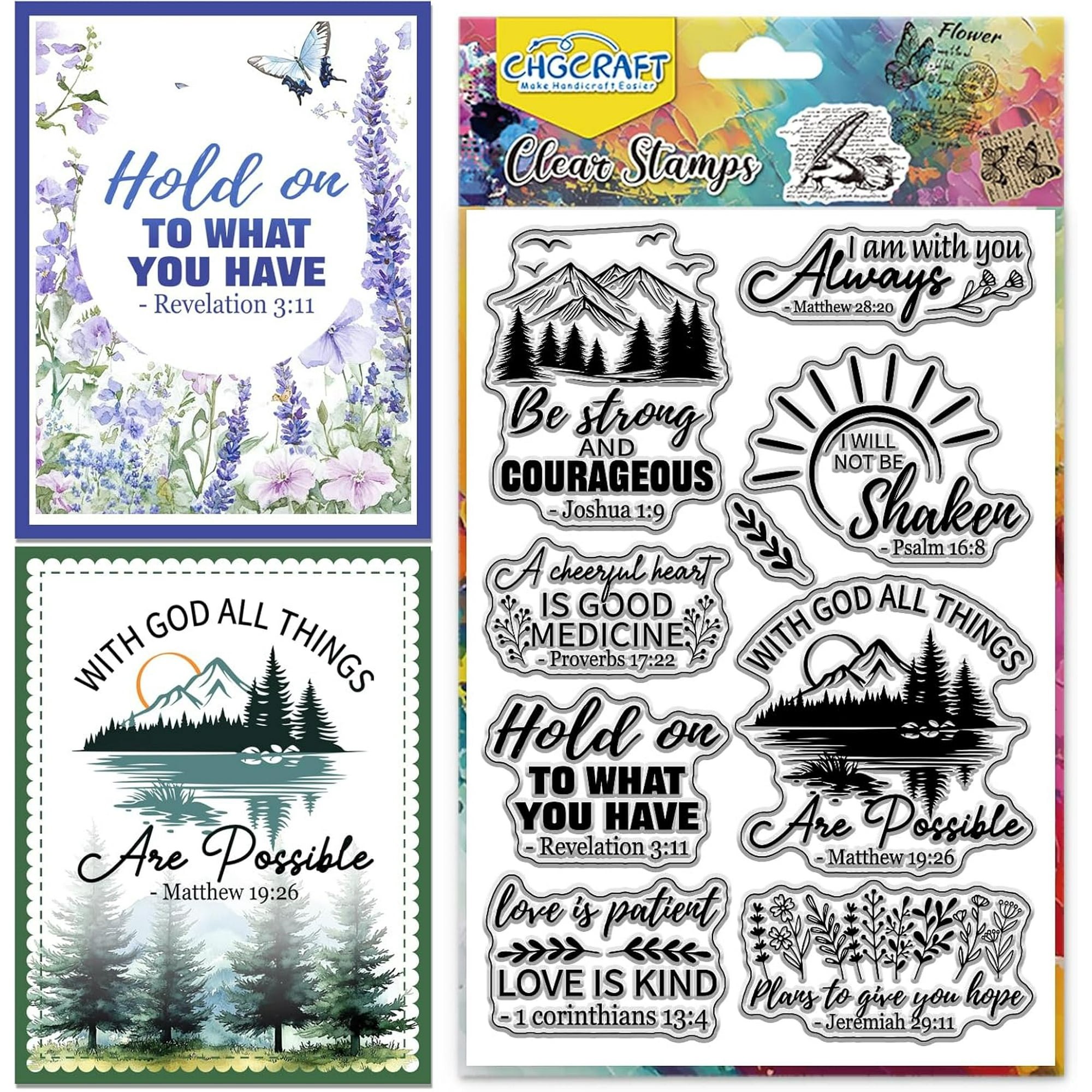 Click here for Nobrand Mountain Scenery Clear Stamps Bible Words... prices