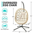 SWITTE Hanging Egg Chair with Stand, Outdoor & Indoor Swing Egg Chair ...