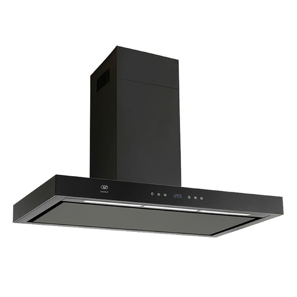 Campana Pared 90cm de Cocina Extractora y Purificadora AVERA CEN90 Acero Inox y Vidrio Temp ...