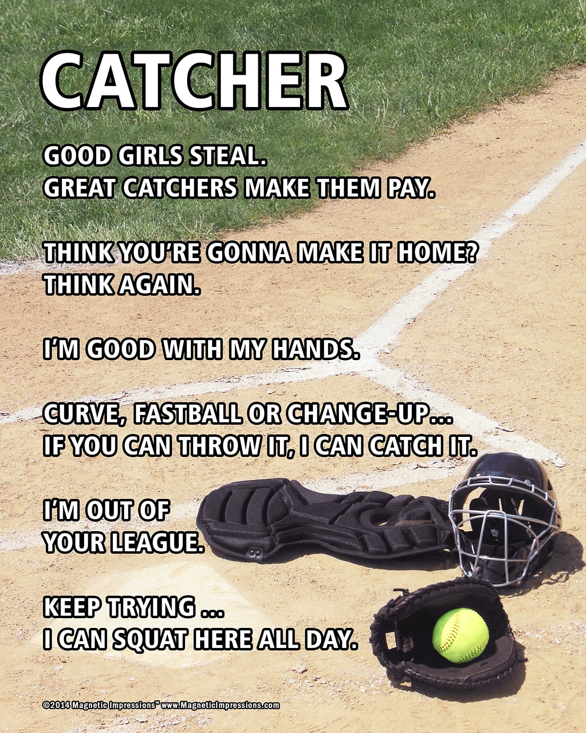 Unframed Softball Catcher Home Plate 8" x 10" Sport Poster Print ...