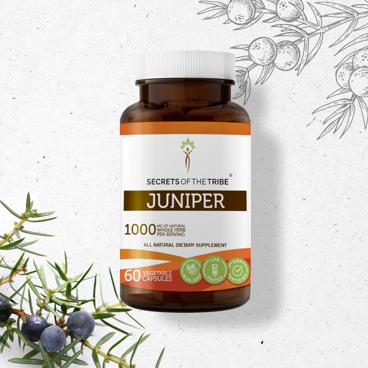 Secrets of the Tribe Juniper 60 Capsules, 500 mg, Organic Juniper ...