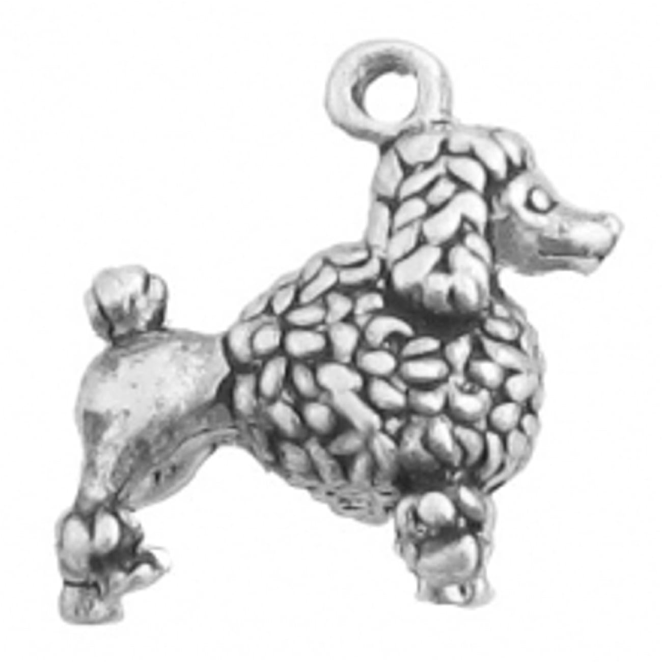 Sterling Silver 20" 1mm Box Chain 3D Large Standing French Poodle Dog ...