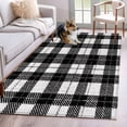 Black White Buffalo Plaid Living Room Rug 4x6 Washable Area Rug for ...