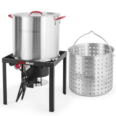 60QT Crawfish Boiler Kit, Waterproof Cover & 12-inch Skimmer, 110 ...
