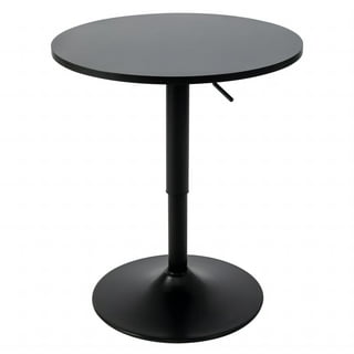 Black Adjustable Height Bar Table Square Tabletop 360 Degrees Rotate ...