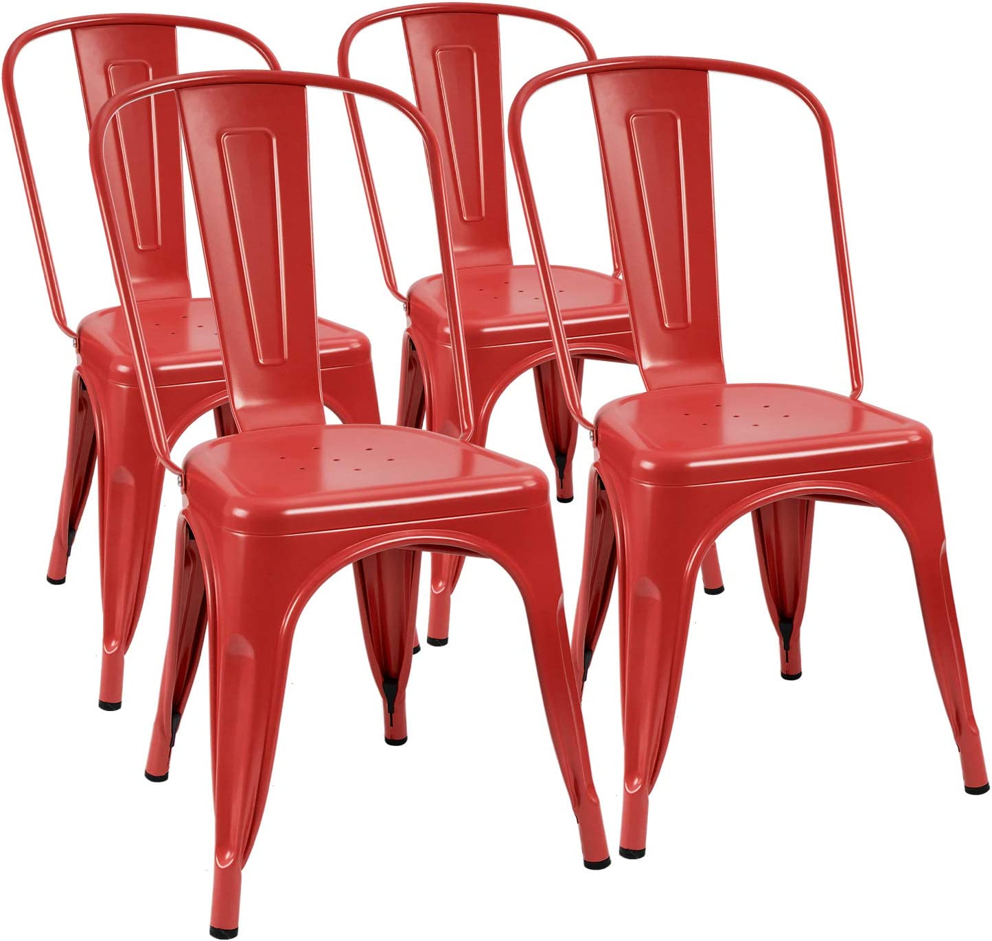 Set of 4 Metal Dining Chairs, Indoor Outdoor Chair Patio Chicken Chair ...