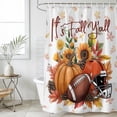 Autumn Sunflower Pumpkin Rugby Helmet Shower Curtain Set, Waterproof ...