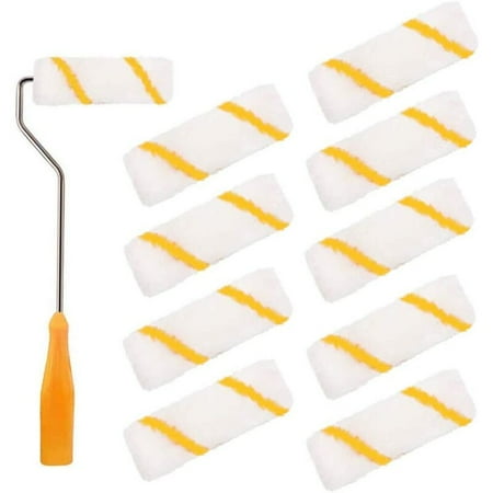 Paint Rollers 10cm 10 Pieces Paint Roller Set Small Paint Roller with 1 ...