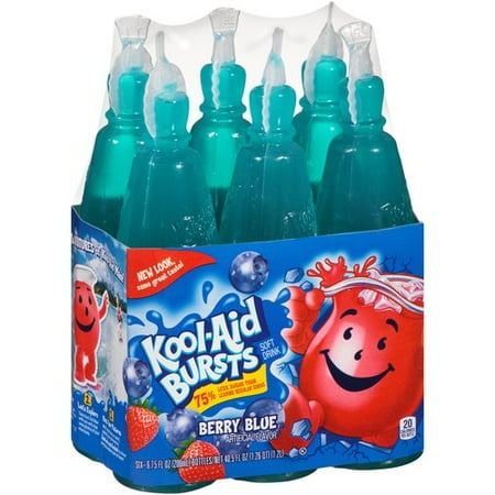 Kool-Aid Bursts Berry Blue Soft Drink, 6.75 fl oz, 6 pack - Walmart.com
