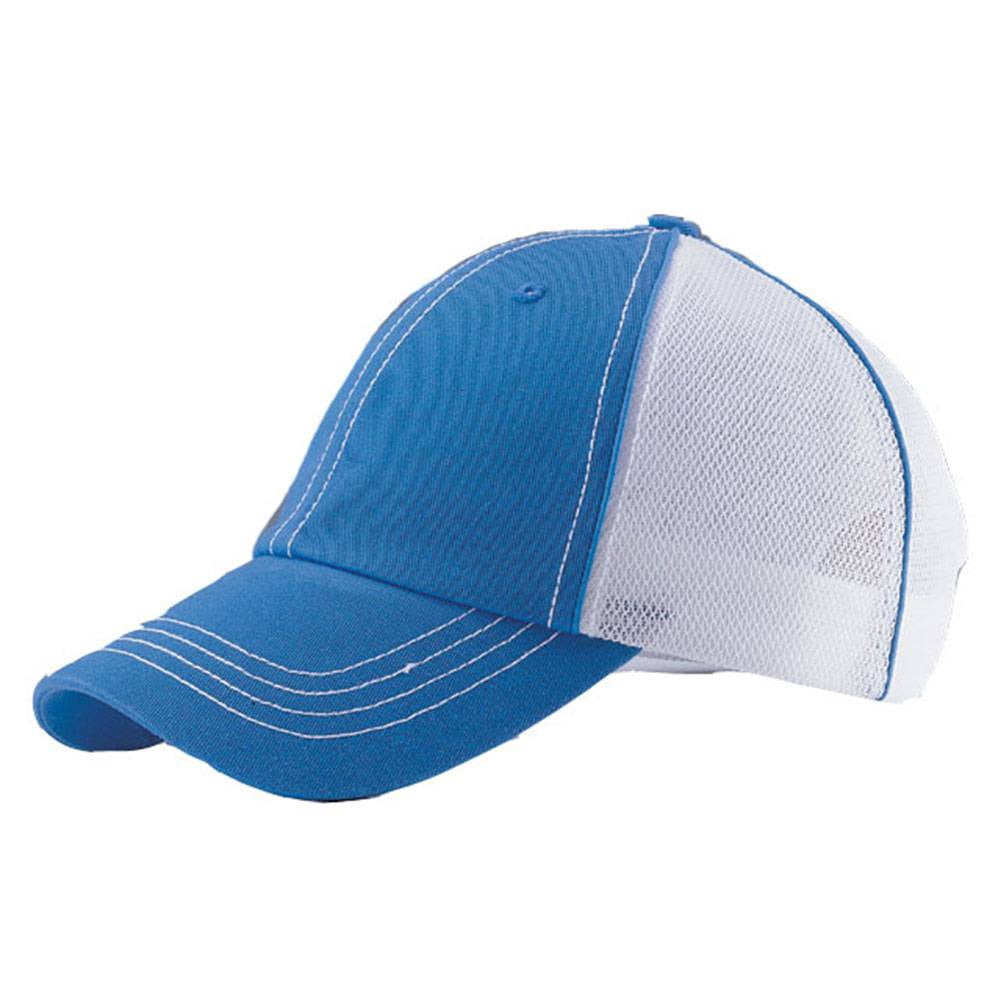Gorra de Trucker de malla de algodón de perfil bajo, real / blanco MCap ...