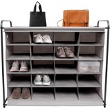 Fashionable Rolling Shoe Rack with Fabric Cubbies - Black - Walmart.com