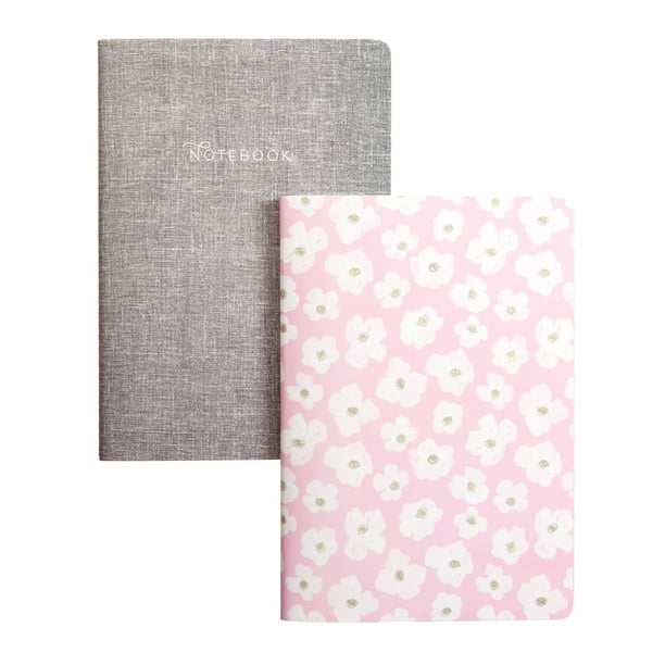 Pen + Gear 2PK 7" X10" Stitched Spine Paper Journals Grey and Pink ...