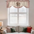 American Country Tie Up Valance Curtains Rusty Star Berries Vine Wreath ...