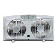 Lasko 3-Speed Electrically Reversible Twin Window Fan with Remote ...