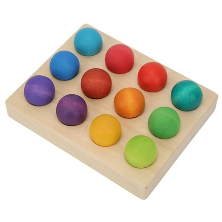 Color Sort Peg Board, 360° Mellow Wooden Color Sorting Set For Toddlers ...