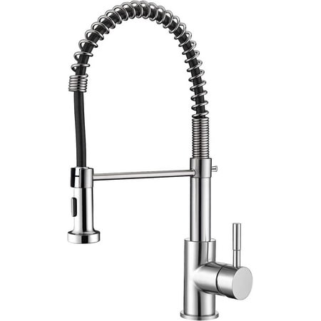 Single Handle Pull Down Spring Kitchen Faucet, Stainless Steel Matte ...