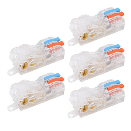 Splitter Terminal, 32A 250V Lever Wire Connectors Brass Contacts 5Pcs ...
