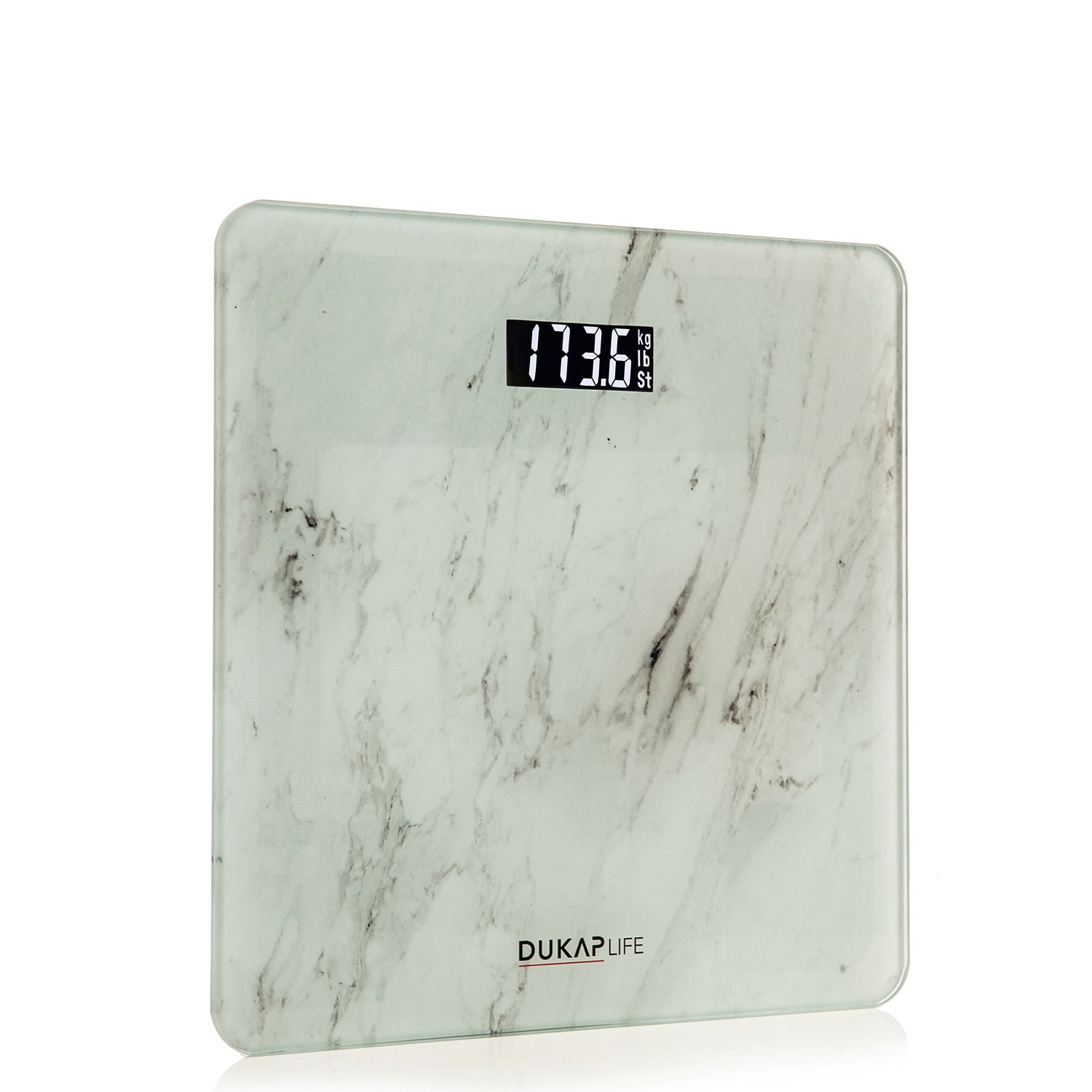 DUKAP LIFE Digital Bathroom Body Weight Scale - White Carrara Marble ...