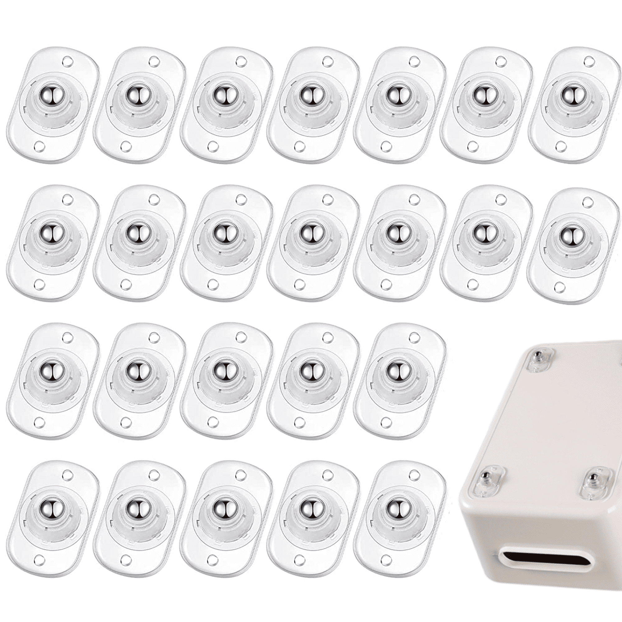Holocky Self Adhesive Caster Wheels 24Pcs Mini Caster Wheels 360 Degree ...