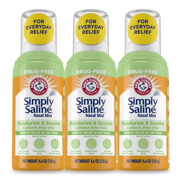 Spray nasal Arm & Hammer Simply Saline Hidratante, 130 ml, paquete de 3 | Walmart en línea