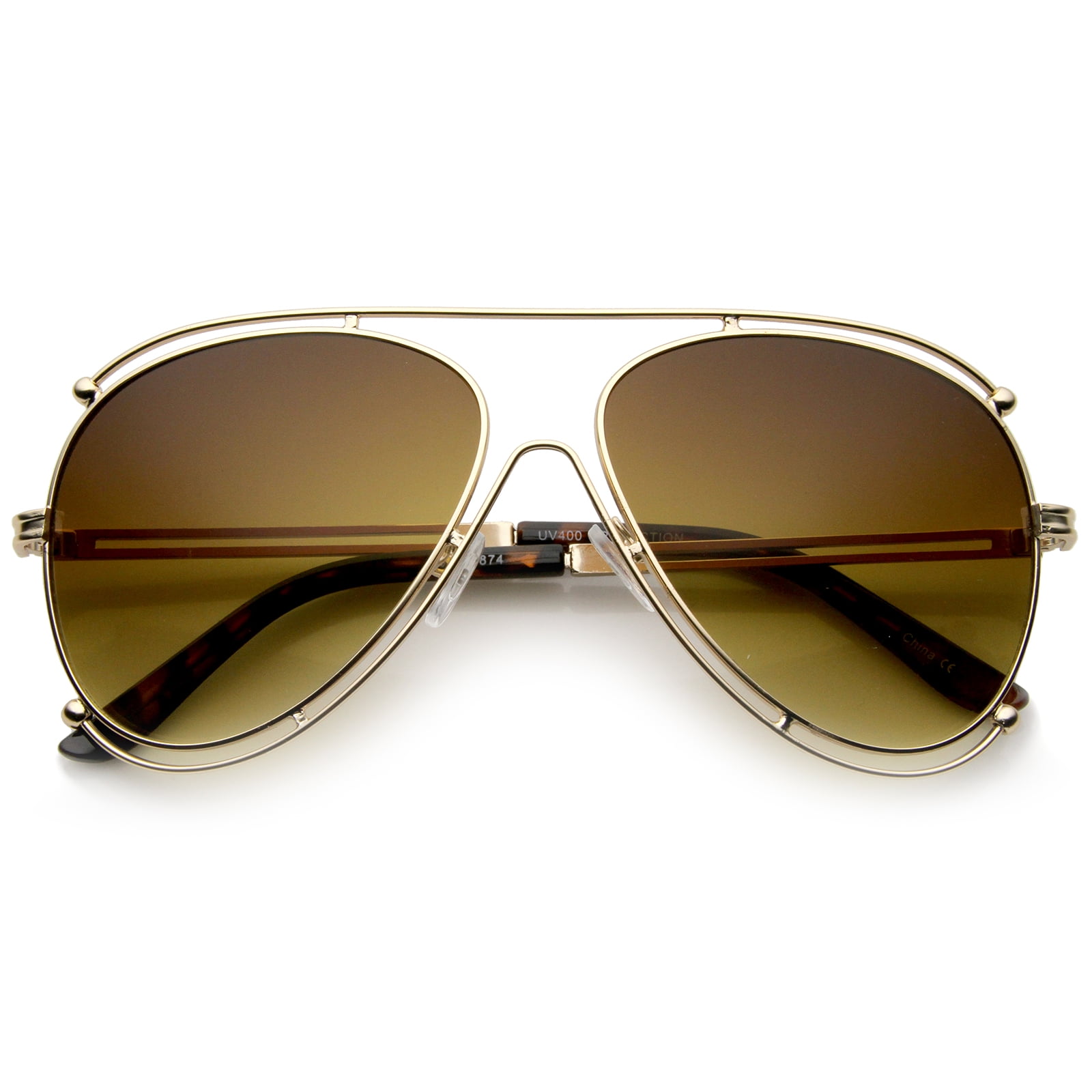 sunglassLA Unisex Modern Metal Border Frame Crossbar Gradient Lens ...