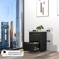 SUNCROWN 2 Drawer File Cabinet with Lock, Black,Metal Filing Cabinet ...