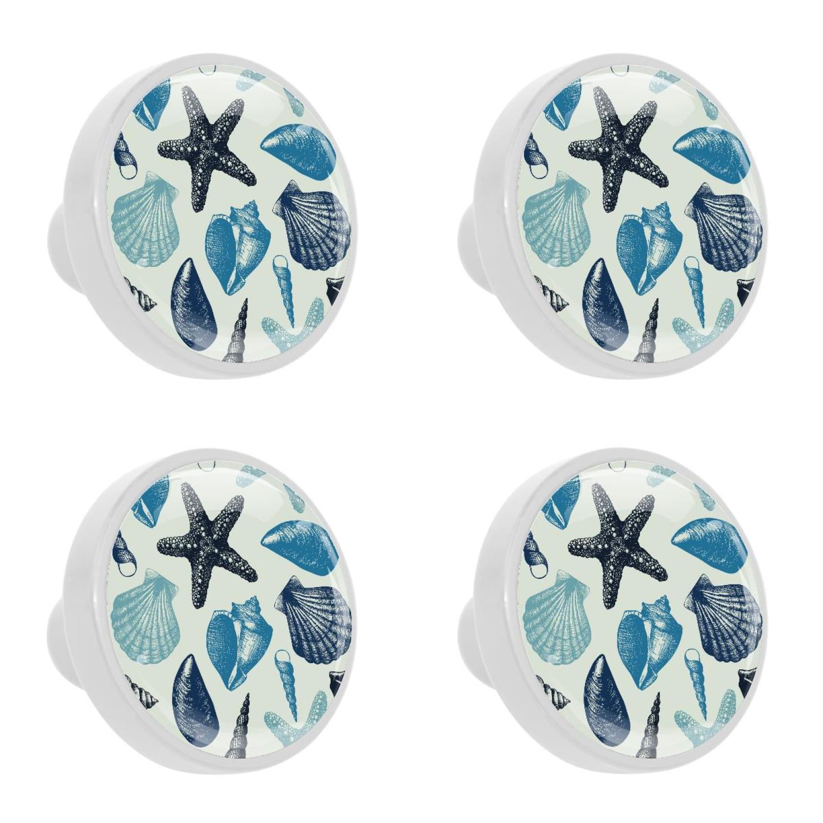 4 Pcs Sea Shells Knobs for Kitchen Cabinet Cupboard Dresser Bookcase ...