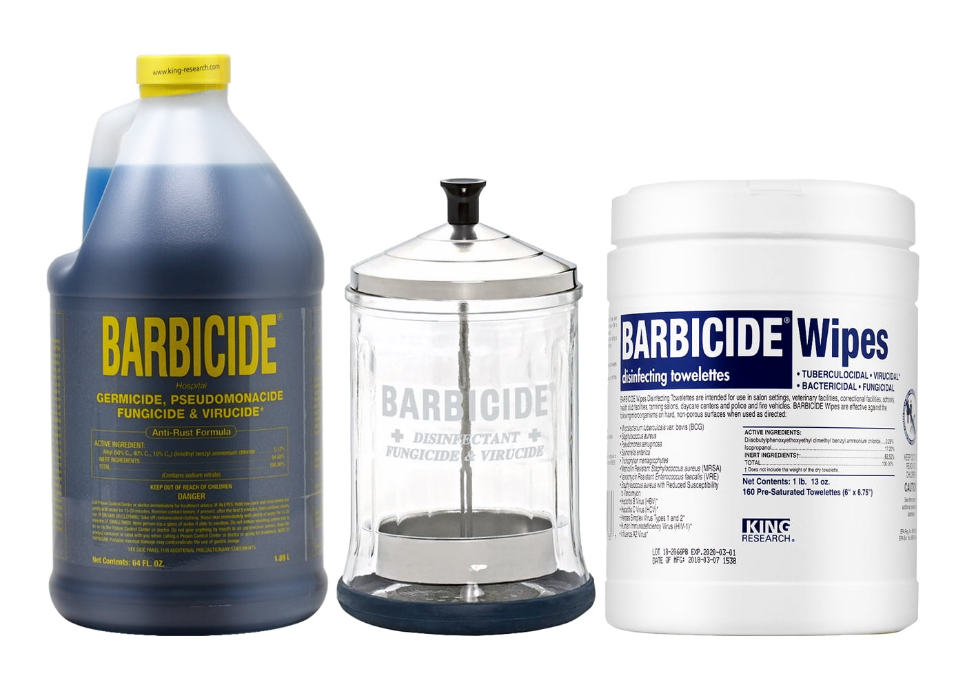 King Research Barbicide Disinfectant 64oz + Clippercide Spray 15oz ...