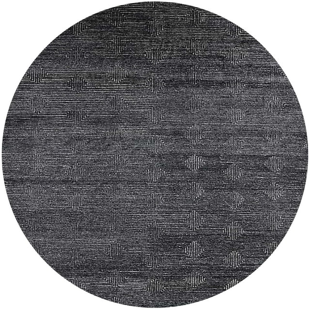 Ahgly Company Indoor Round Mid-Century Modern Charcoal Black Solid Area ...