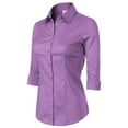 Made By Olivia Womens 3 4 Sleeve Stretchy Office Casual Fitted Blouse