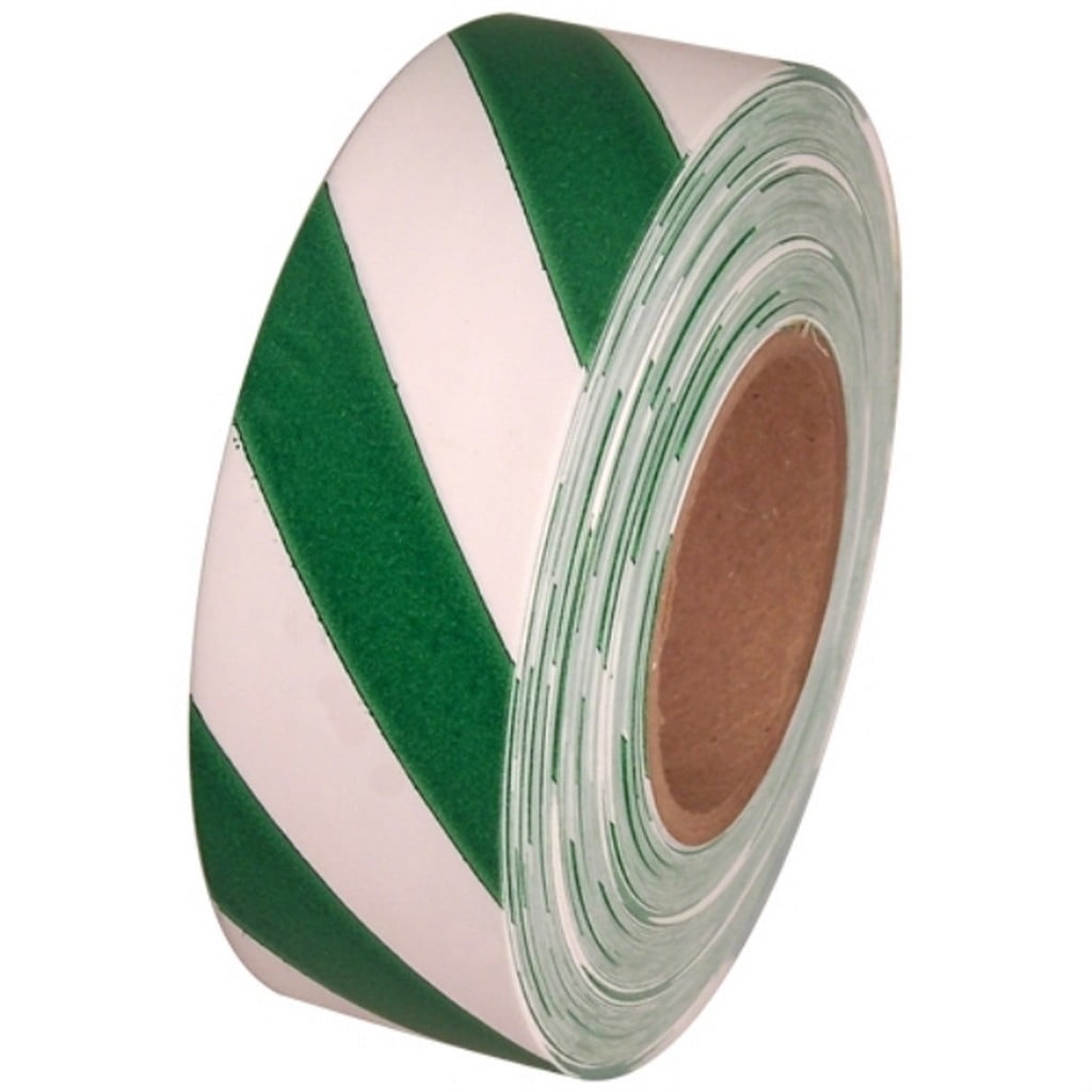 Green And White Safety Striped Flagging Tape 1 3 16 X 300 Ft Roll Non Green And White Safety Striped Flagging Tape 1 3 16 X 300 Ft Roll Non