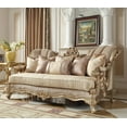Traditional Champagne Chenille 3Pcs Sofa Set Carved Wood By Homey ...