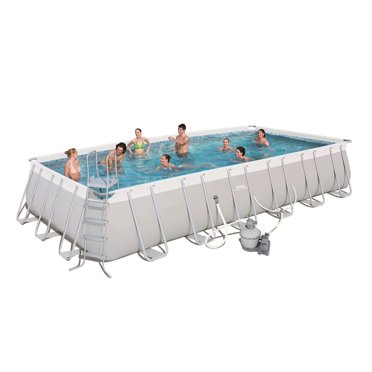 Belize 12-ft x 24-ft Oval 52-in Deep 6-in Top Rail Metal Wall Swimming ...