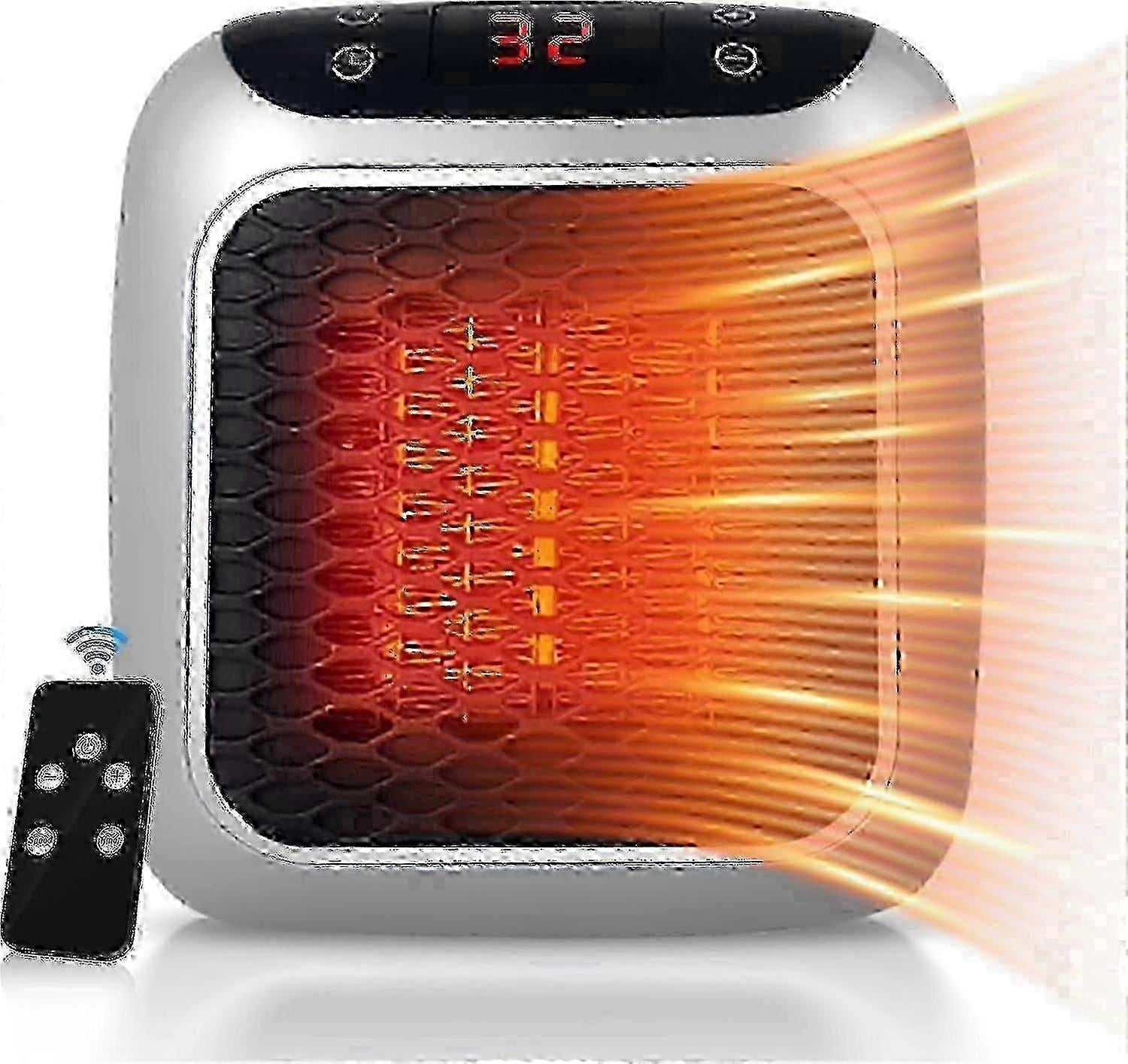 Portable Heater, 800W Ceramic Plug in Heater, Space Electric Fan Heater ...