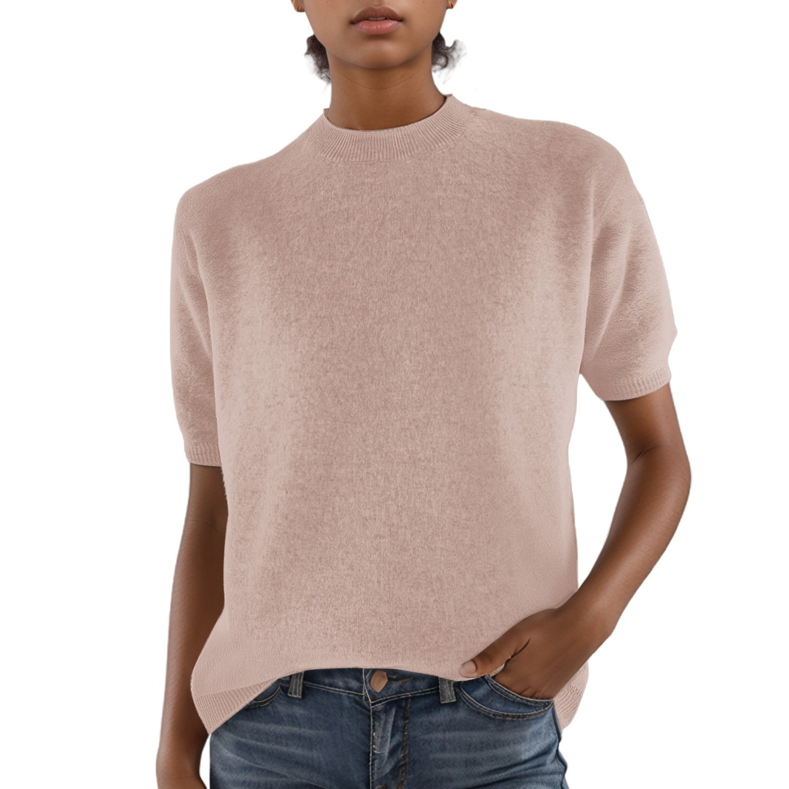 Click here for Hiiyo Womens Knitted Short Sleeved T Shirt Summer... prices