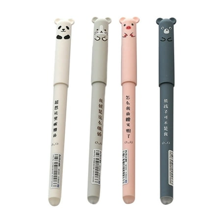 AIHOME 4 Cute Pigs Panda Erasable Gel Pen Cartoon Erasable Easy to Rub ...