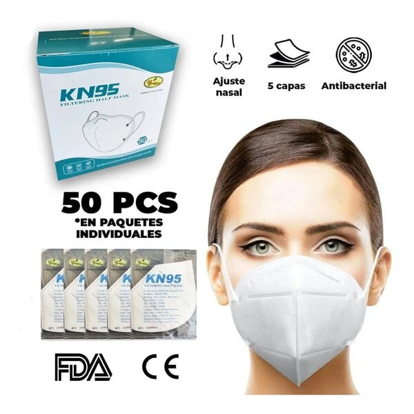 Cubrebocas KN95 Mascarilla KN95 Caja con 50 piezas 5 Capas con Certificado KN95 Mascarilla Salud ...