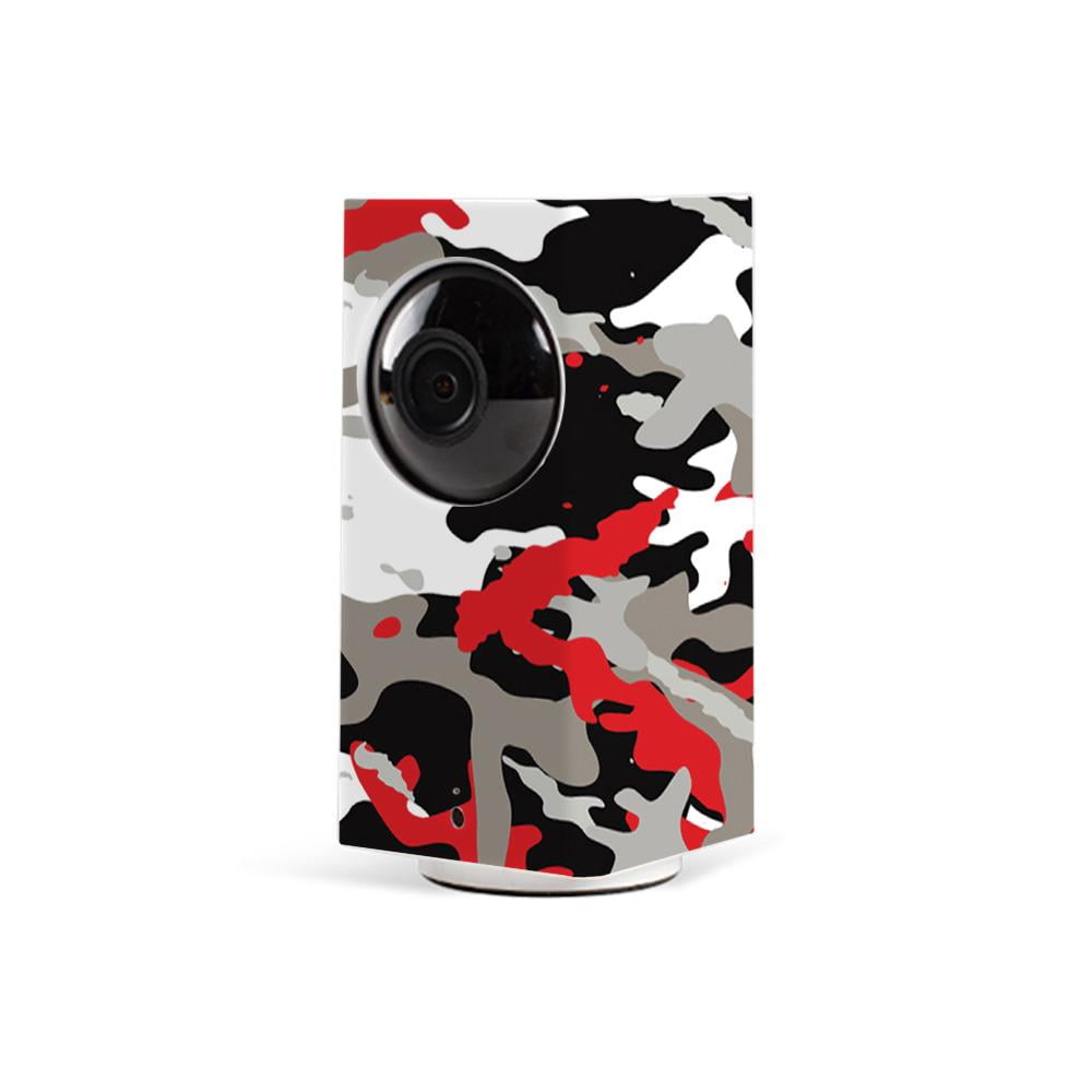 Skin Decal Wrap Compatible With Wyze Cam Pan Sticker Design Red Camo ...