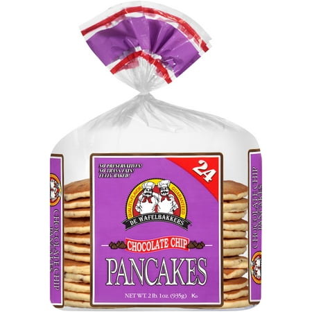 De Wafelbakkers Frozen Chocolate Chip Pancakes, 24 count, 2 lb 1 oz ...