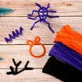 150 Pieces Halloween Pipe Cleaners Craft Pipe Cleaners Purple Black ...