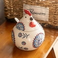 Colorful Underglaze Chicken Condiment Holder Ceramic Materials Storage ...