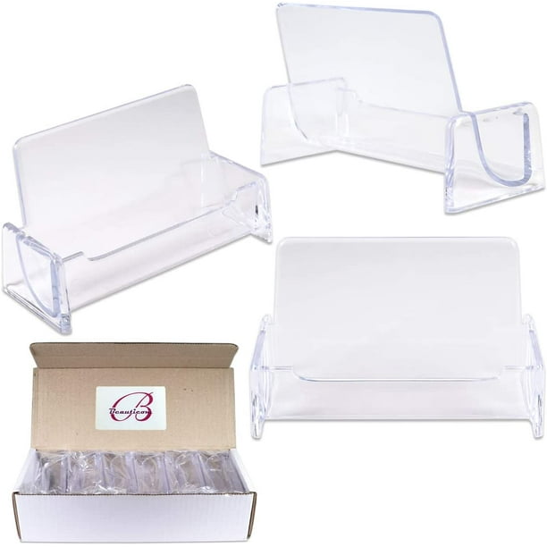 Beauticom 12 Pieces - Clear Business Card Holder Display Desktop ...